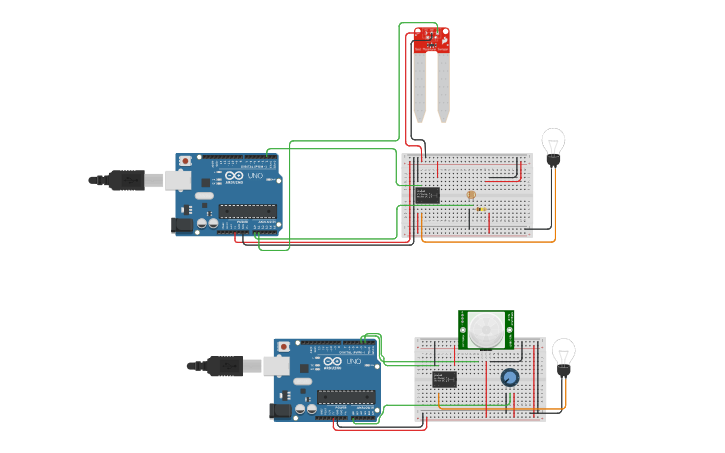 Circuit design Simulacion de un Analogico y Digital - Tinkercad