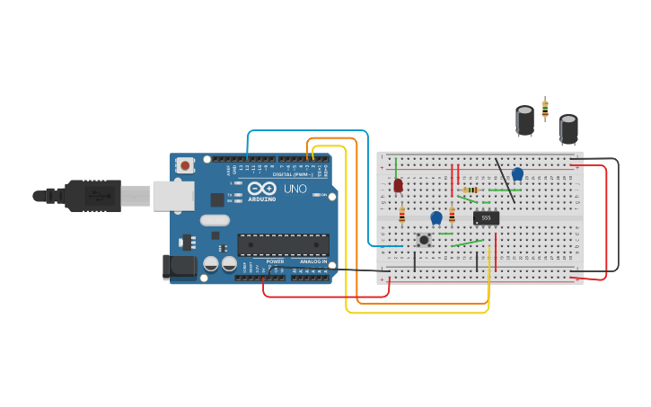 Circuit design capacitor - Tinkercad
