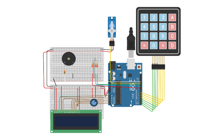 Circuit design Code Lock - Tinkercad