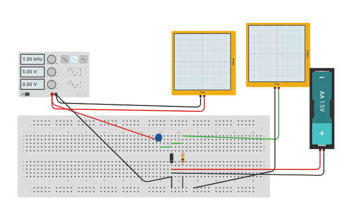 Circuit design Series Biased Negative Clamping - Tinkercad