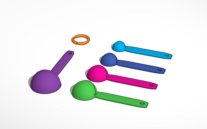 3D design Measuring Spoons - Tinkercad