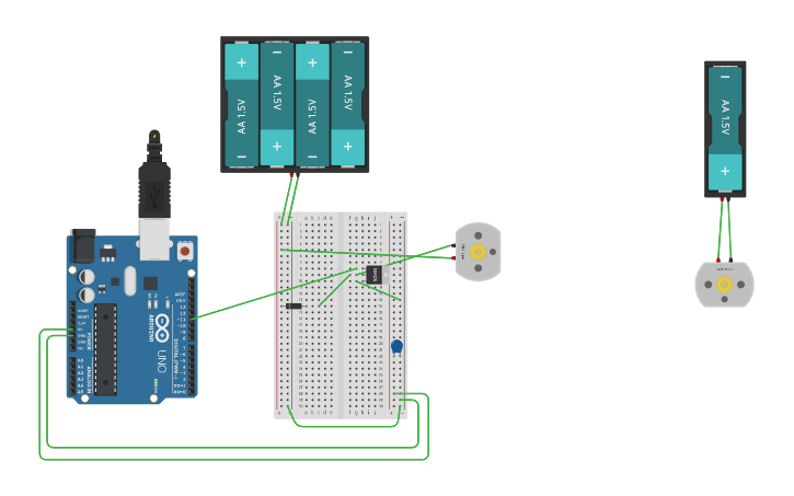 Circuit design Single Direction DC Motor Experiment | Tinkercad