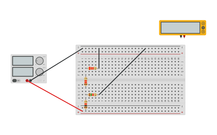 Circuit design Practico 3- Thévenin - Tinkercad