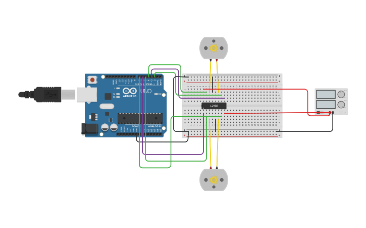 Circuit design Controlling Motors using Differential Drive - Tinkercad