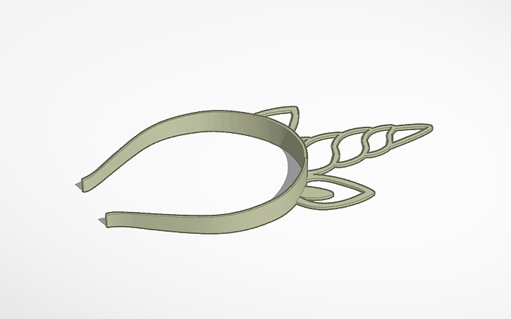 3D design UNICORN HEADBAND - Tinkercad