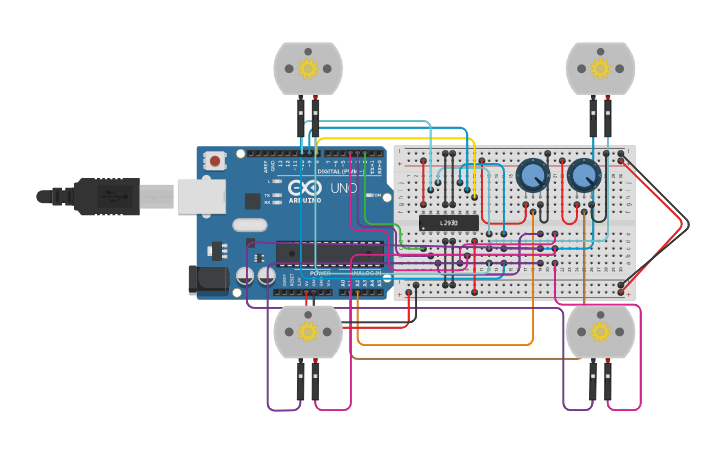 Circuit design 0307_RoboticCarProject | Tinkercad