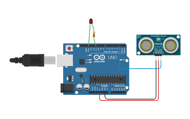 Circuit design Day5 01 Ultrasonic sensor | Tinkercad