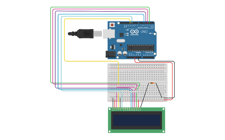 Circuit design Aula 18 - Display LCD - Hello World - Tinkercad Circuit design Aula 18 - Display LCD - Hello World - Tinkercad