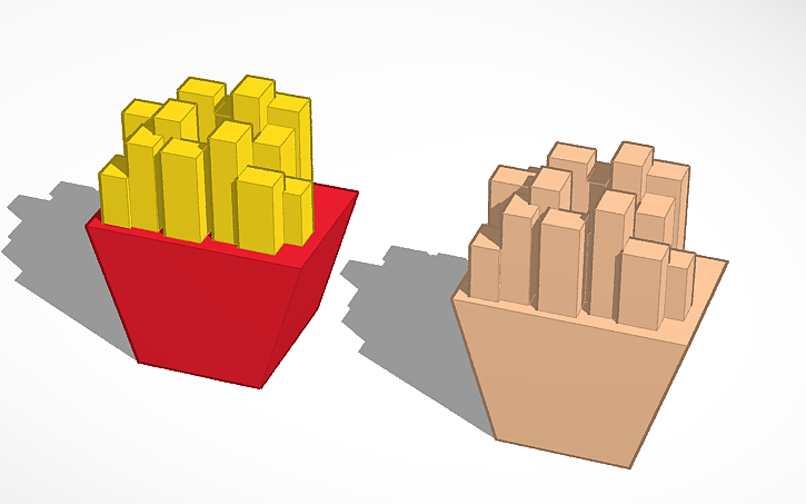 3D design French Fries box | Tinkercad