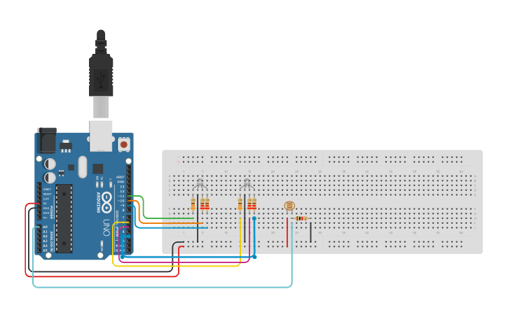 Circuit design SSIABProyectoCajaDeLucesProfesor - Tinkercad