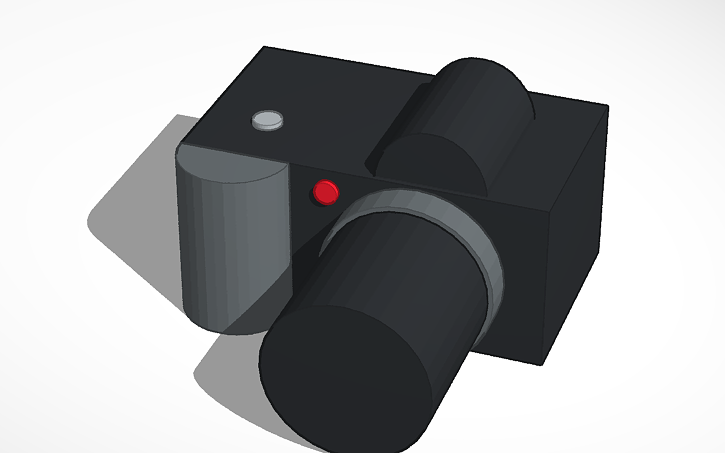 3D design camera Rachel black red - Tinkercad