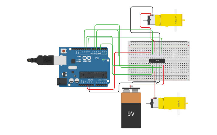 Circuit design Motor driver | Tinkercad