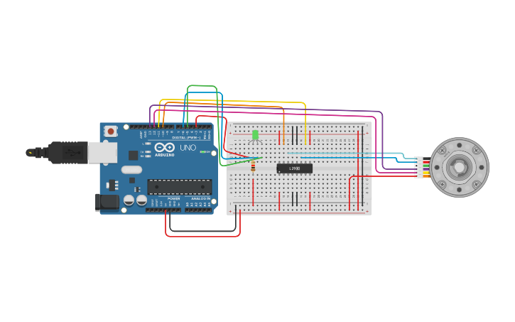 Circuit Design Motor Stepper Tinkercad