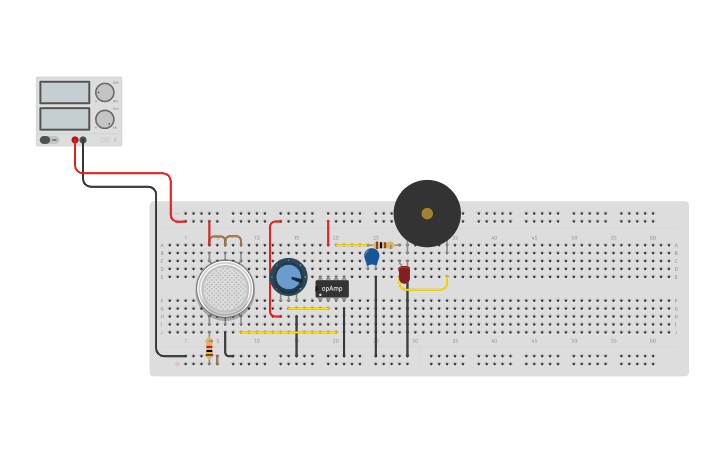 Circuit design smoke detector - Tinkercad