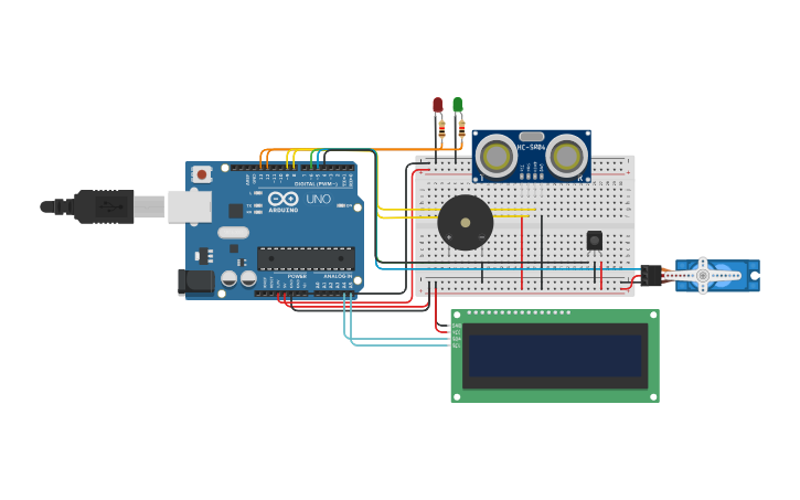 Circuit design Smart Thermostat Project - Tinkercad