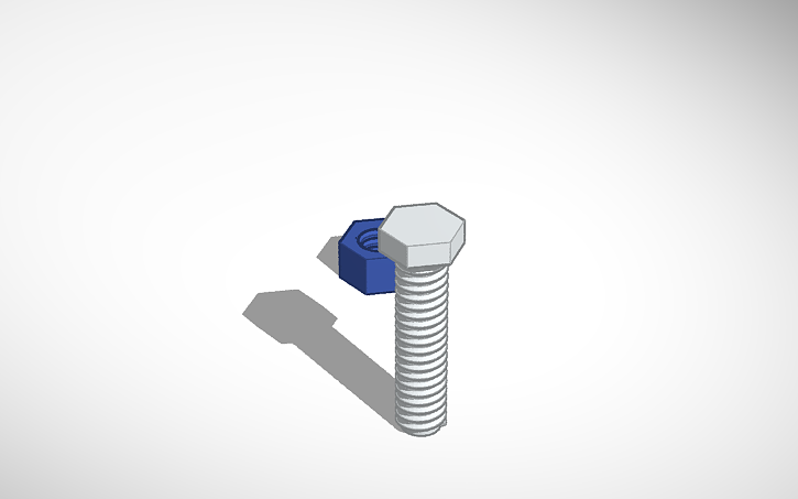 3D design bult and screw - Tinkercad