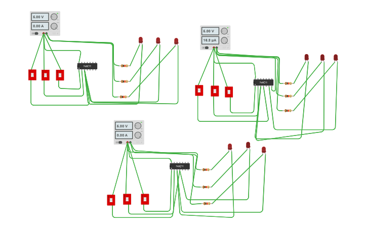Circuit design 3 INPUT AND GATE - Tinkercad