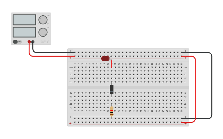Circuit design 6 – Simple Semiconductors - diode - Tinkercad
