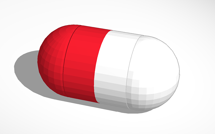 3D design Pill emoticon - Tinkercad