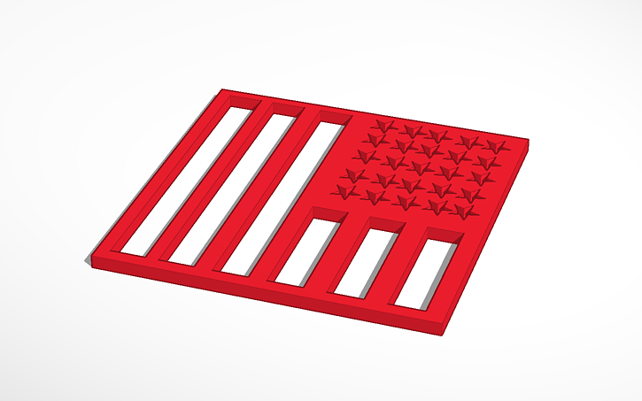 3D design American Flag - Tinkercad
