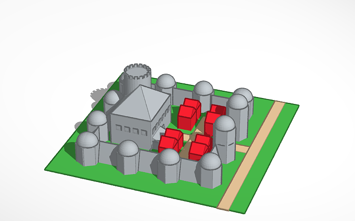 3D design simple castle | Tinkercad