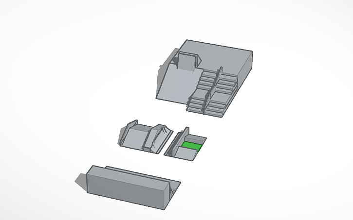 3D design concrete fingerboard park - Tinkercad