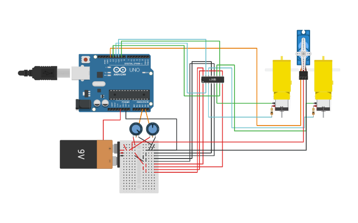 Circuit design RC CAR - Tinkercad