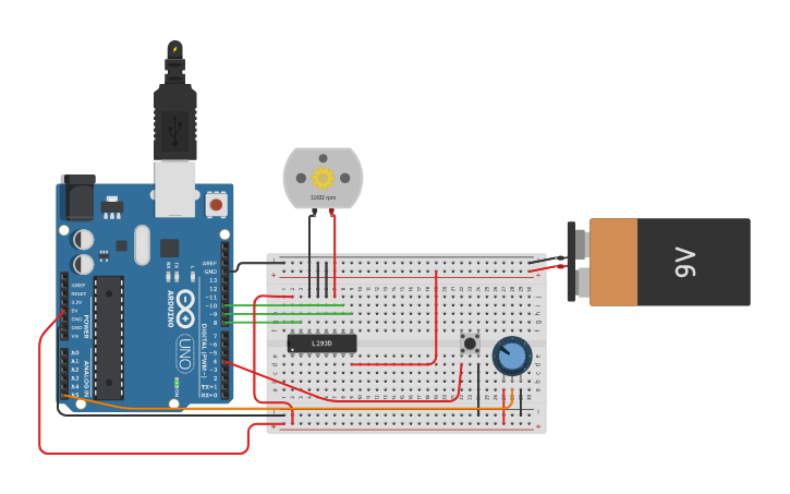 Circuit Design Moteur Dc Controlable Tinkercad