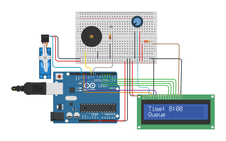 Circuit design School Bell system - Tinkercad