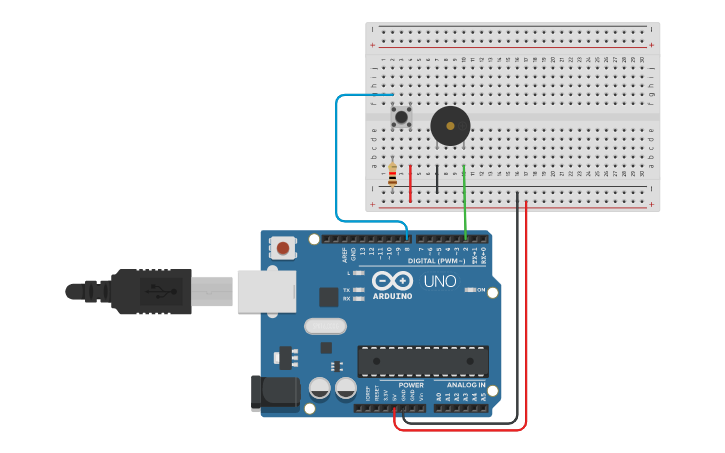 Circuit design Piezo Buzzer - Control a Buzzer using a Pushbutton ...