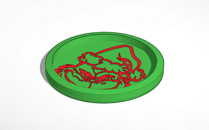 3D design Grinch Tray - Tinkercad