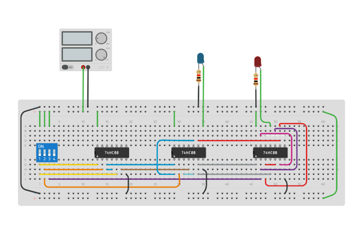 Circuit design FULL ADDER USING NAND GATE - Tinkercad