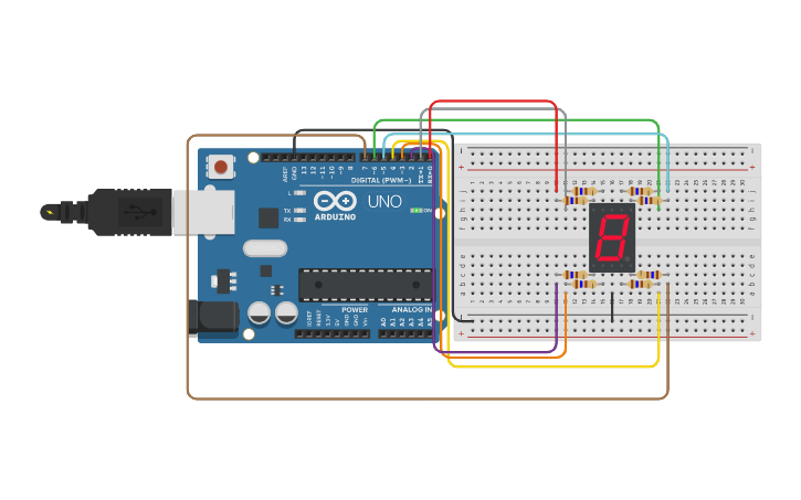 Circuit design Count hexadecimal | Tinkercad
