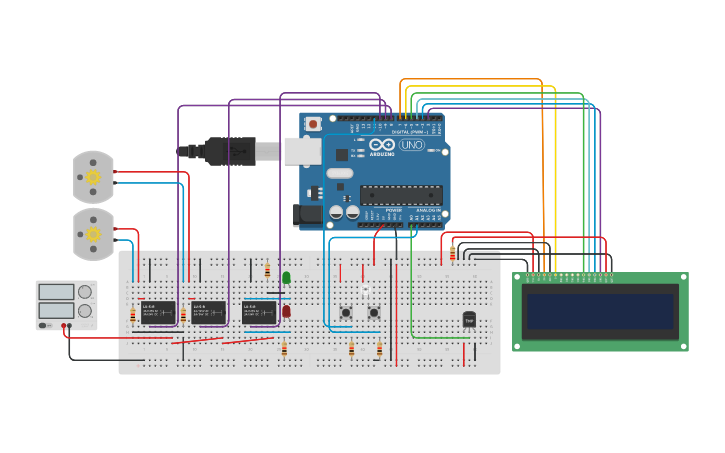 Circuit design Temperature control - Tinkercad