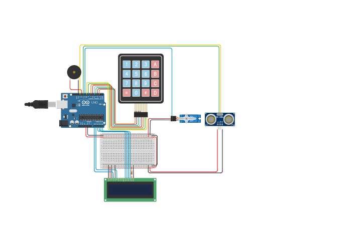 Circuit design IOT SCE Door Lock System | Tinkercad