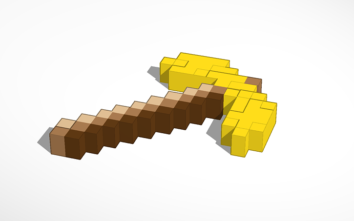 3D design Copy of minecraft pickaxe (gold) | Tinkercad