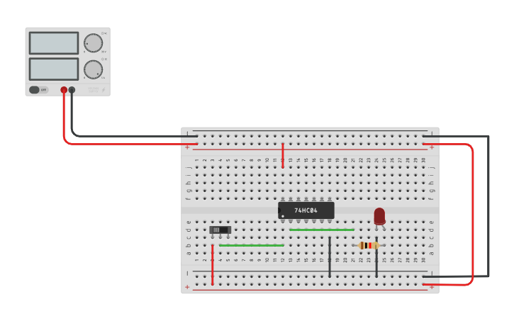 Circuit design not gate | Tinkercad