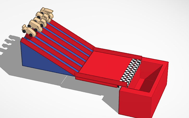 3D design Cars on a race track - Tinkercad
