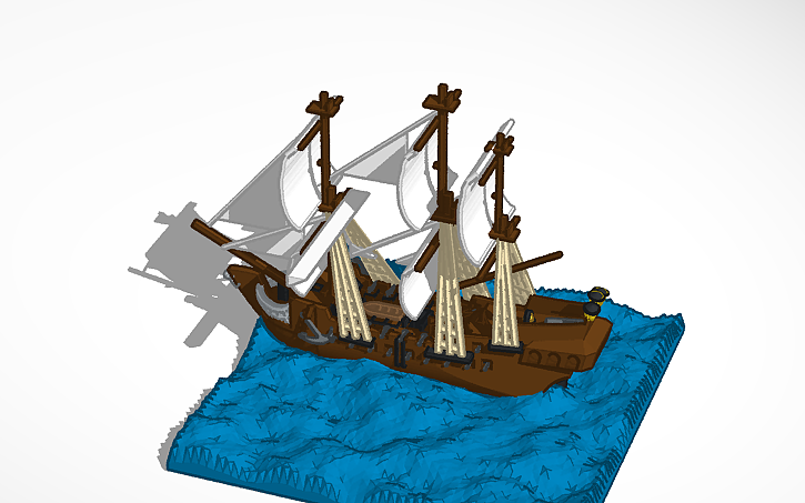3D design Pirate ship - Tinkercad