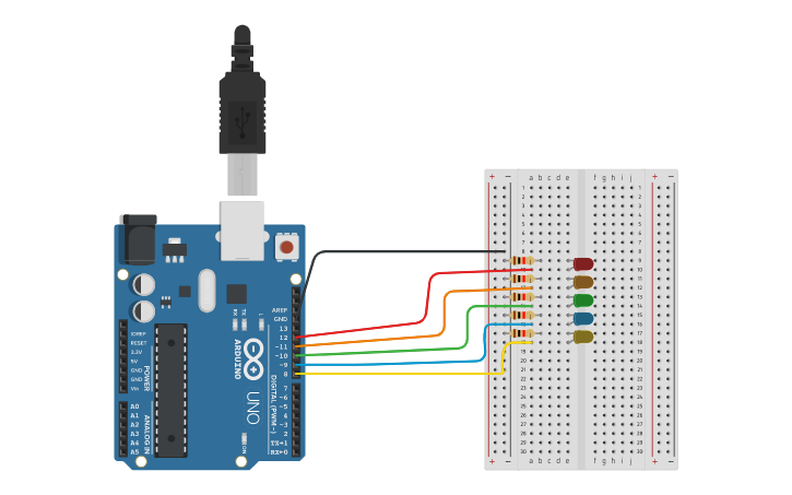Circuit design abir jaaj for loop example | Tinkercad
