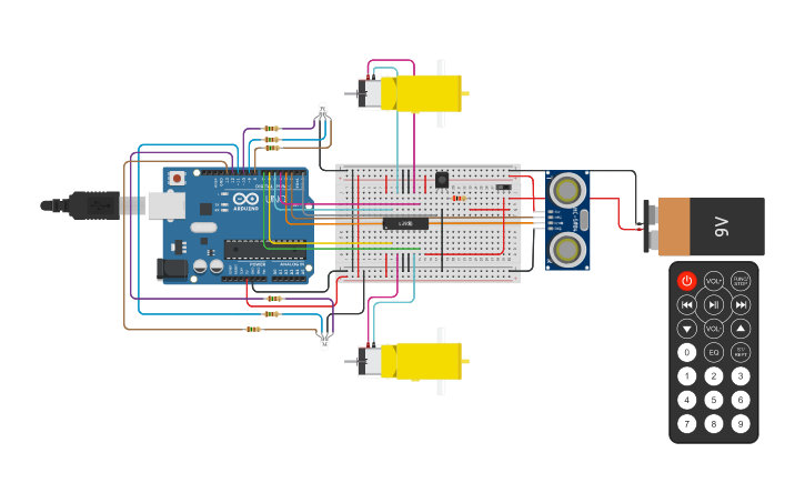 Circuit design Carro Arduino - Tinkercad