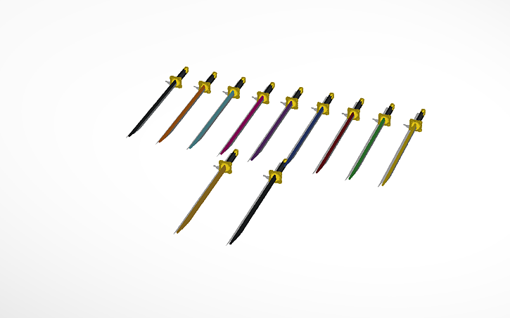 3D design nichirin swords - Tinkercad