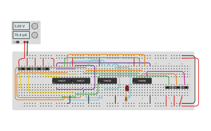 Circuit design 4x1 mux - Tinkercad