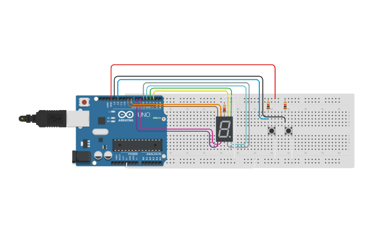 Circuit design Arep 7 Segment | Tinkercad