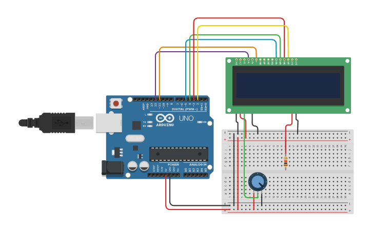 Circuit design Copy of Arduino LCD 16X2 - Tinkercad Circuit design Copy of Arduino LCD 16X2 - Tinkercad