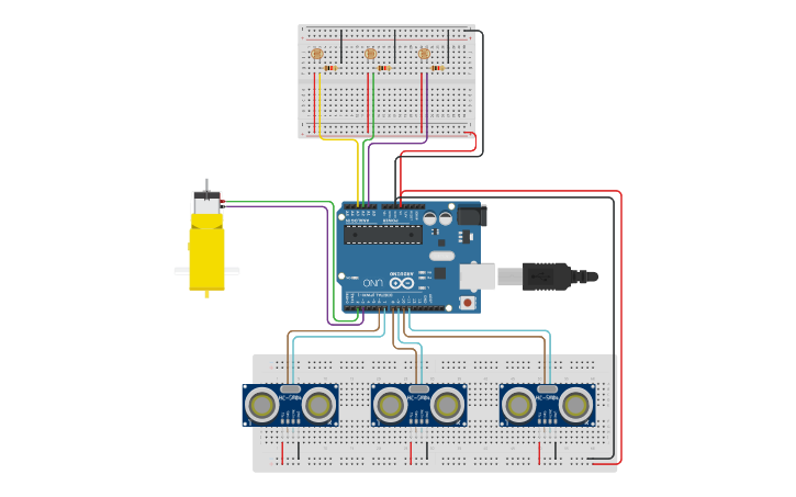 Circuit design Asansör Devresi - Tinkercad