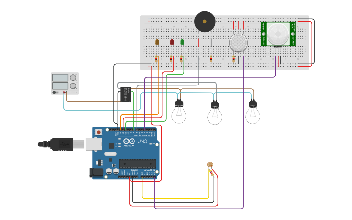 Circuit design Smart Home System - Tinkercad