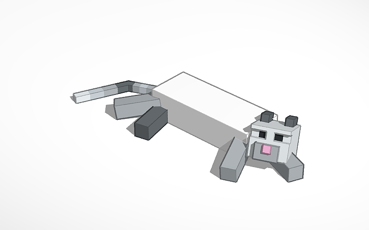 3D design Minecraft Cat Lying Down - Tinkercad