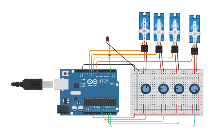 Circuit Design Servo Motor Potentiometer Tinkercad