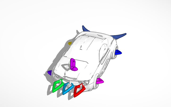 3D design Rainbow spike car | Tinkercad